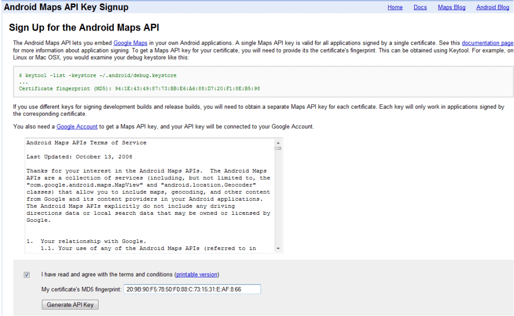 Android Mapview Generate Api Key Using Java Keytool Mobisoft Infotech